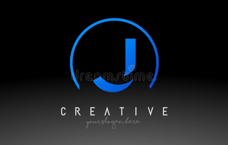 J Letter Logo Design with Black Blue Color. Cool Modern Icon Template ...