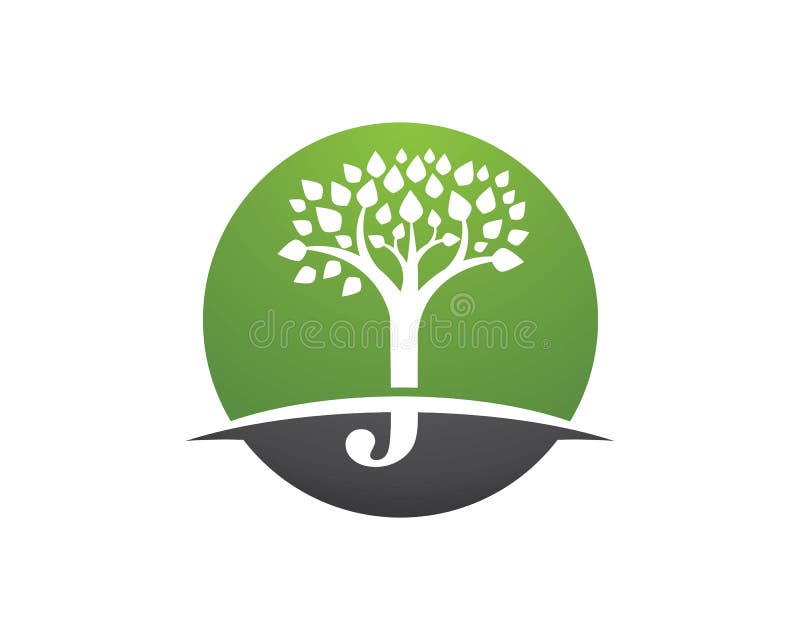J Letter with tree stock vector. Illustration of nature - 104724425