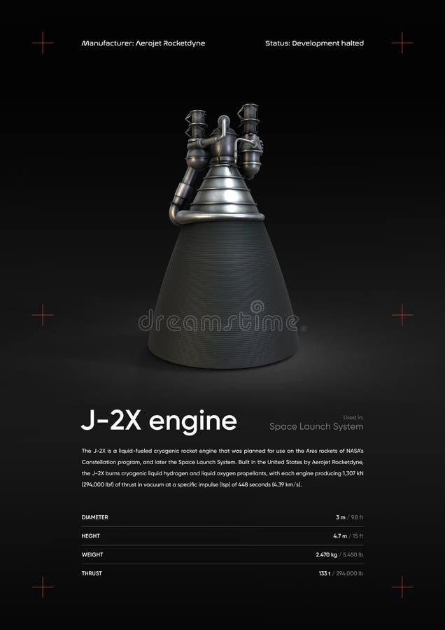 LE-9 Rocket Engine 3D Illustration Poster Stock Illustration ...