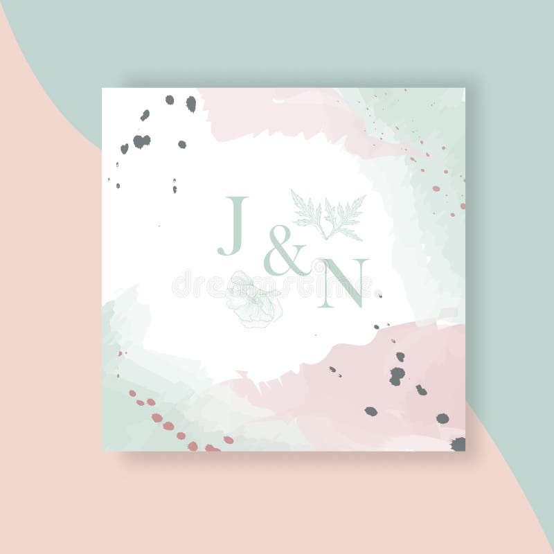 J and N. Template for Wedding Invitation Stock Illustration ...
