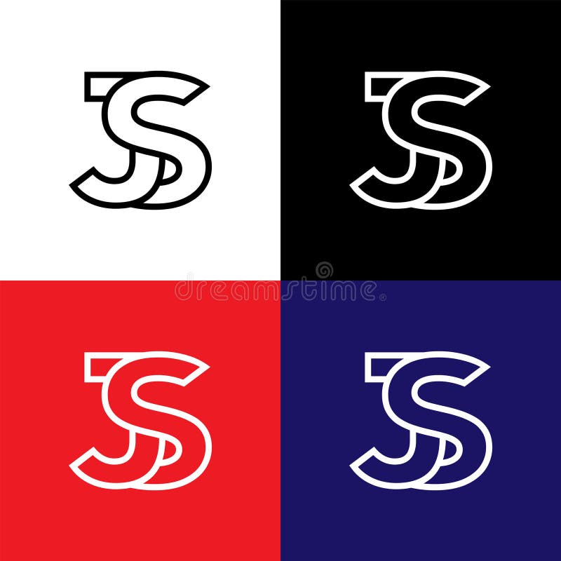 J S Monogram Creative Logo Design Stock Illustration - Illustration of ...