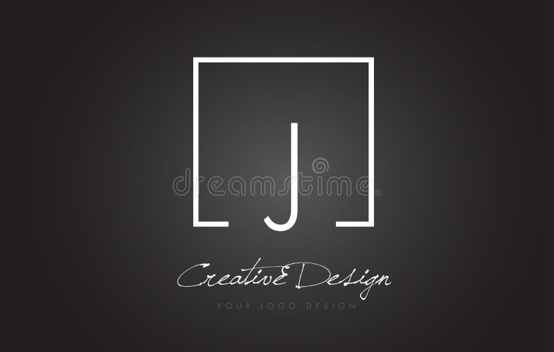 J Square Frame Letter Logo Design with Black and White Colors. Stock ...
