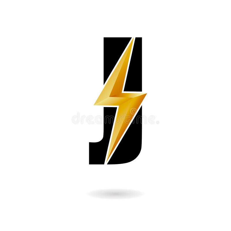 J Thunder Bolt Logo Design Concept Stock Vector - Illustration of flash ...