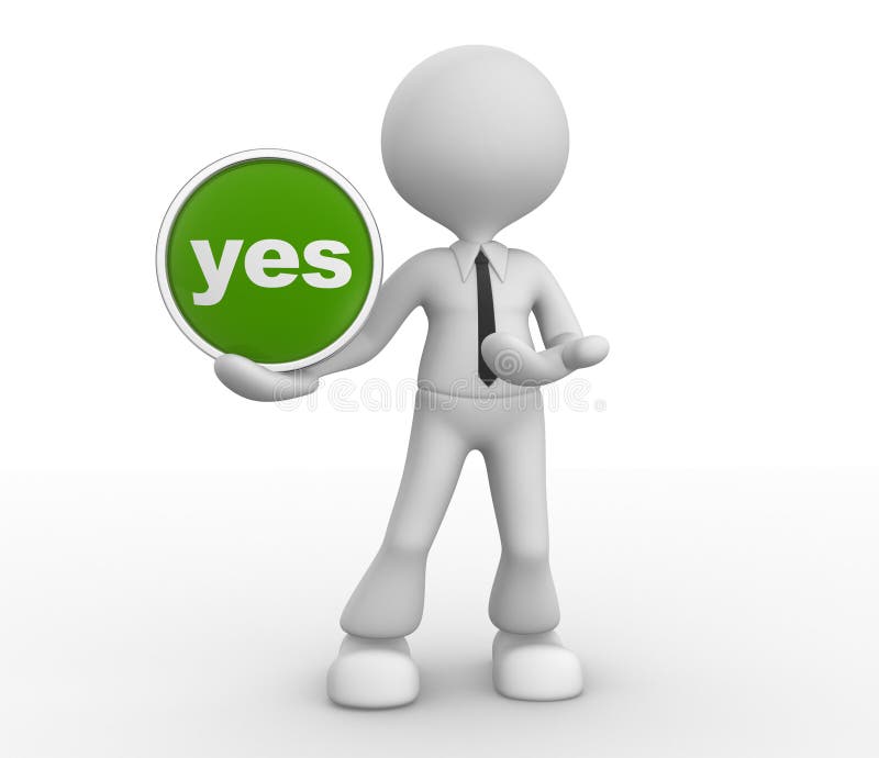 Yes stock illustratie. Illustration of pers, mens, knoop - 30582691
