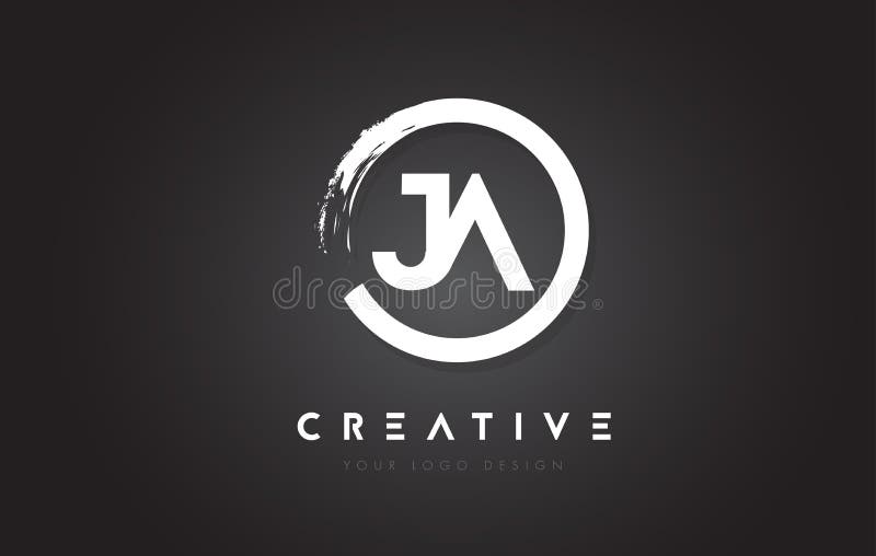JA Circular Letter Logo with Circle Brush Design and Black Background ...