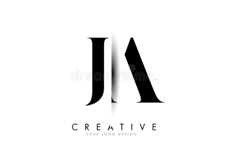 JA J a Letter Logo with Creative Shadow Cut Design Stock Vector ...