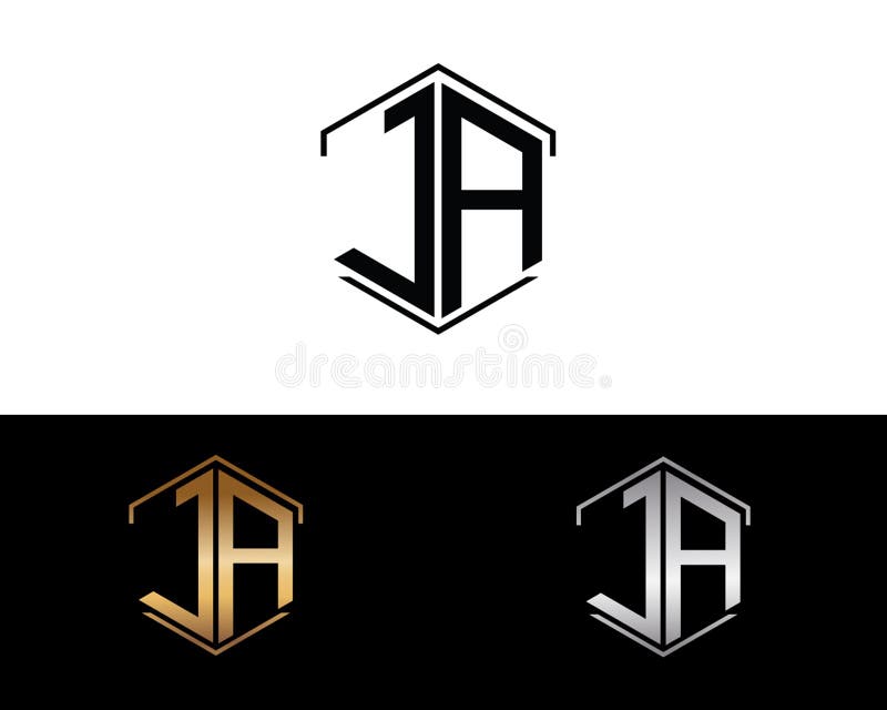JA Letters Linked with Hexagon Shape Logo Stock Illustration ... JA Letters Linked with Hexagon Shape Logo Stock Illustration ...
