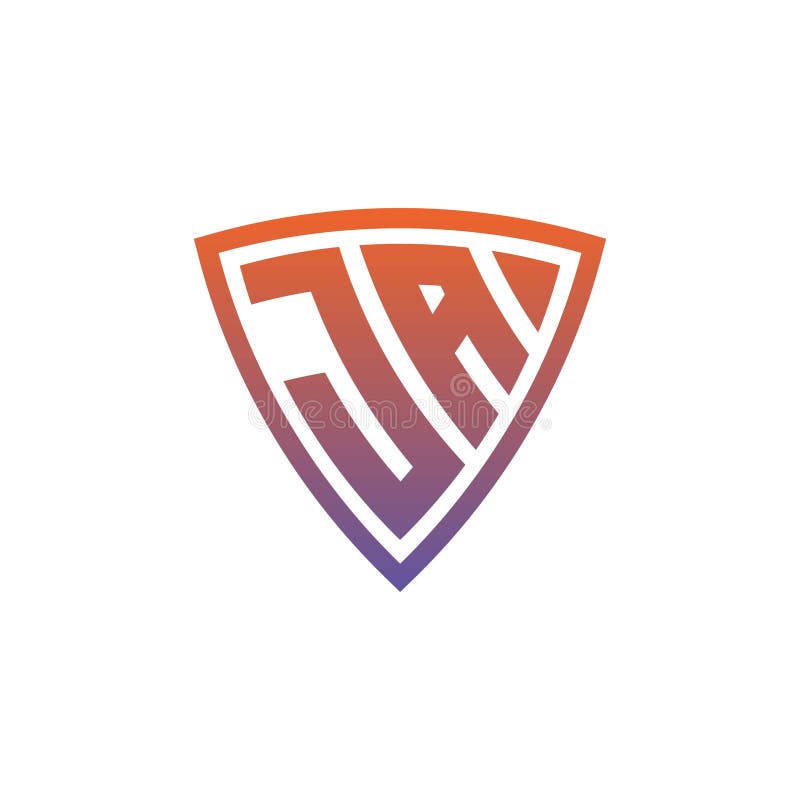 JA Logo Shield Monogram Gradient Style Design Stock Vector ...
