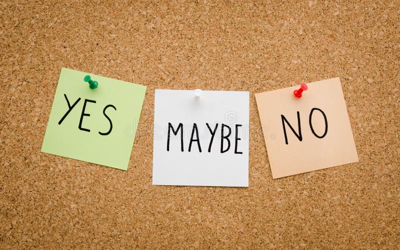 Ja misschien geen concept stock foto. Image of negatief - 48902022