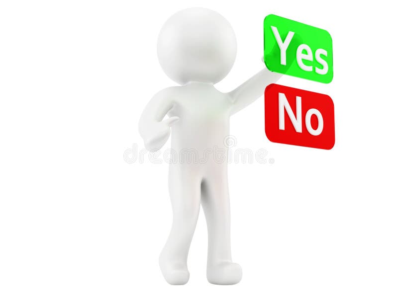 Ja/nee vinger en knoop stock illustratie. Illustration of achtergrond ...