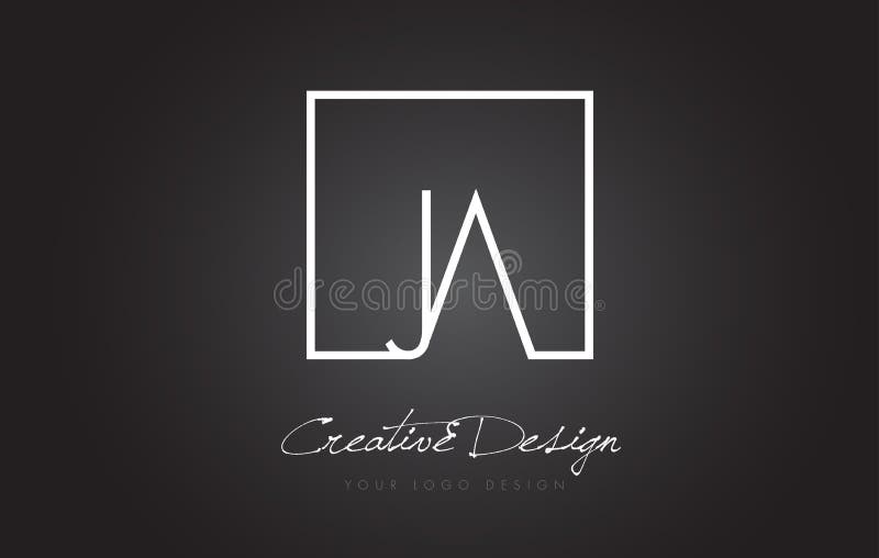 JA Square Frame Letter Logo Design with Black and White Colors. Stock ...