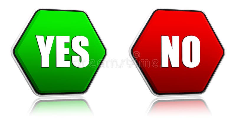 Ja Und Nein in Den Hexagontasten Stock Abbildung - Illustration von ...