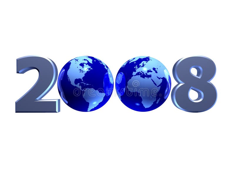 2008 Jaar stock illustratie. Illustratie bestaande uit vakantie - 3631049