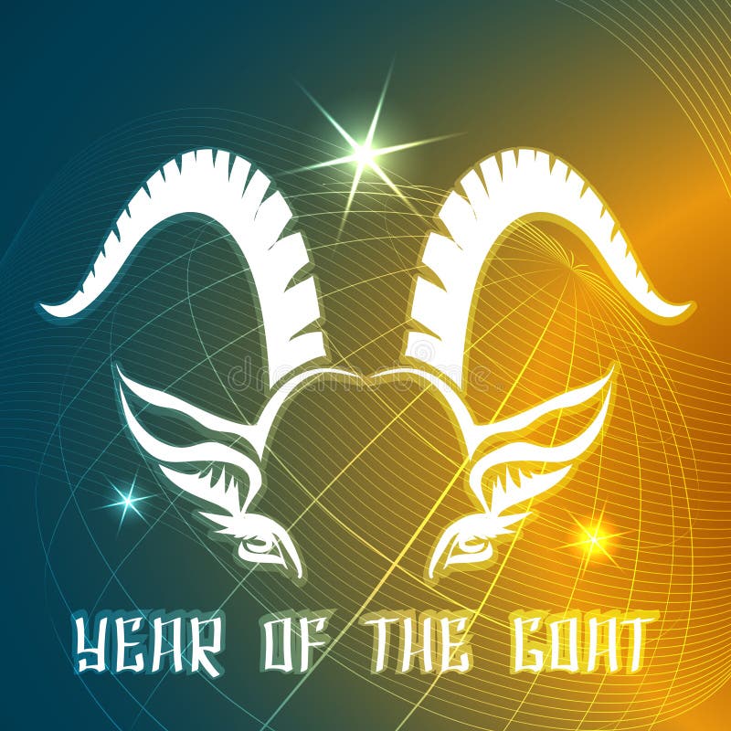 Jaar van de Geit vector illustratie. Illustration of december - 46445614