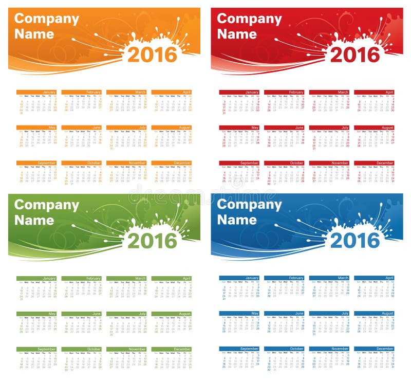 Jaarkalender Logo Space stock illustratie. Illustration of februari ...