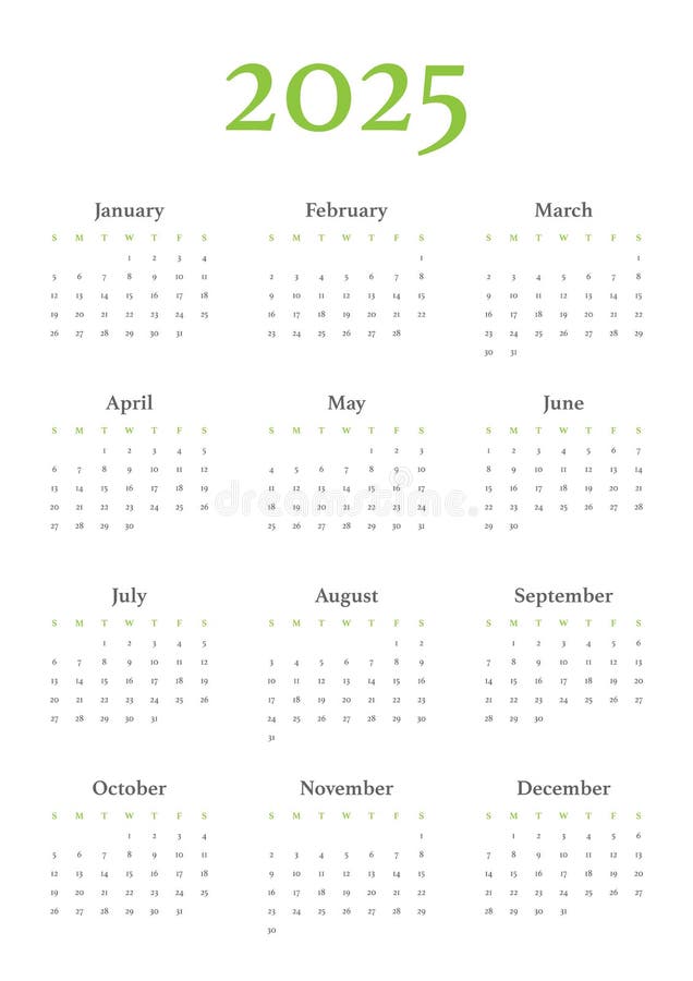 Agenda 2025, Engels, Maandag Vector Illustratie - Illustration of ...