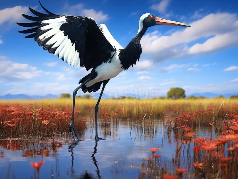 Jabiru stock illustration. Illustration of rare, majestic - 293681842