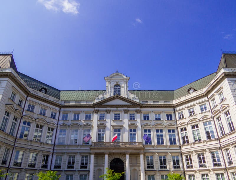 Jablonowski Palace, Warsaw stock image. Image of colonnade - 260901511