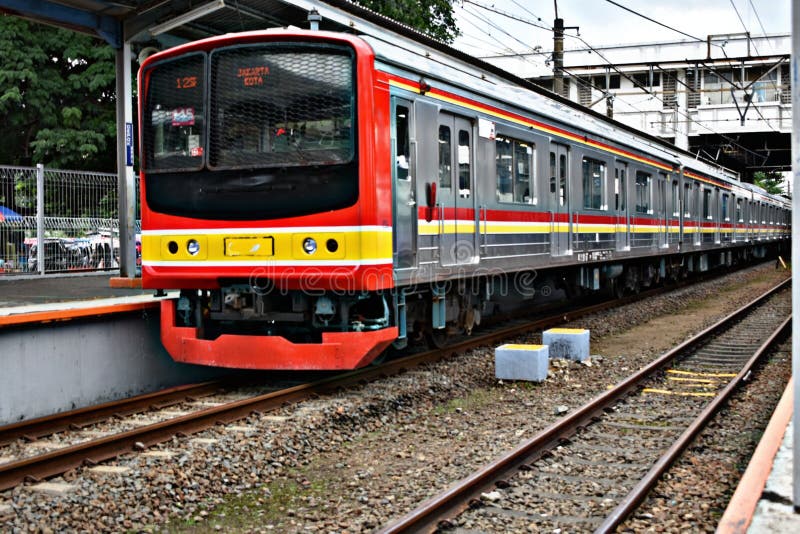 Jabodetabek Commuter Line Trains are Loading and Unloading Passengers ...