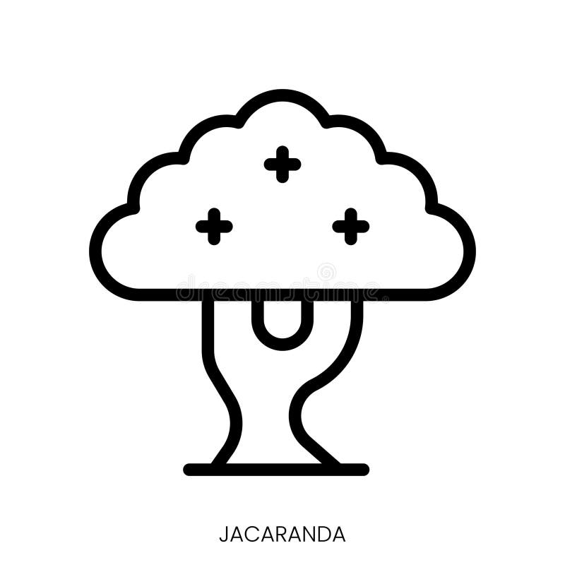 Jacaranda Icon. Line Art Style Design Isolated on White Background ...