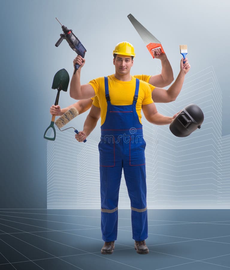 Jack of All Trades Concept with Worker Stock Photo - Image of busy ...