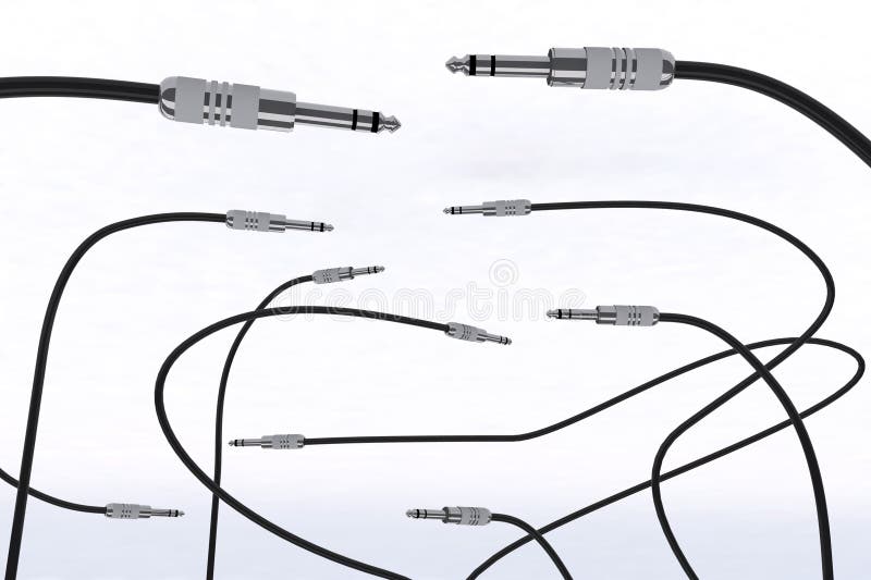 Audio Cables with Plugs stock vector. Illustration of interconnect ...