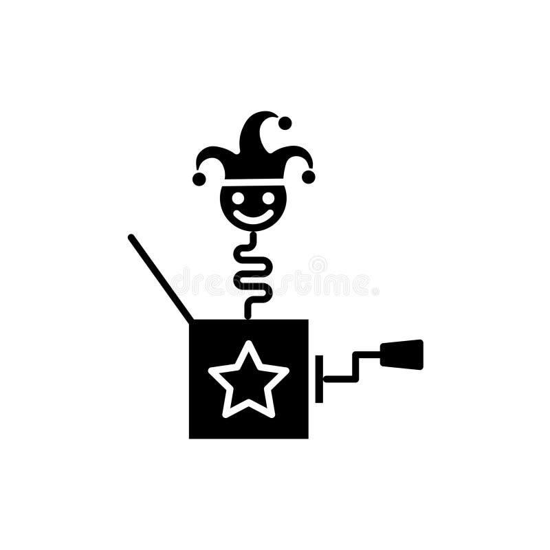 Jack in the Box Icon Set. Prank Joke Box with Jester Hat Vector Symbol ...