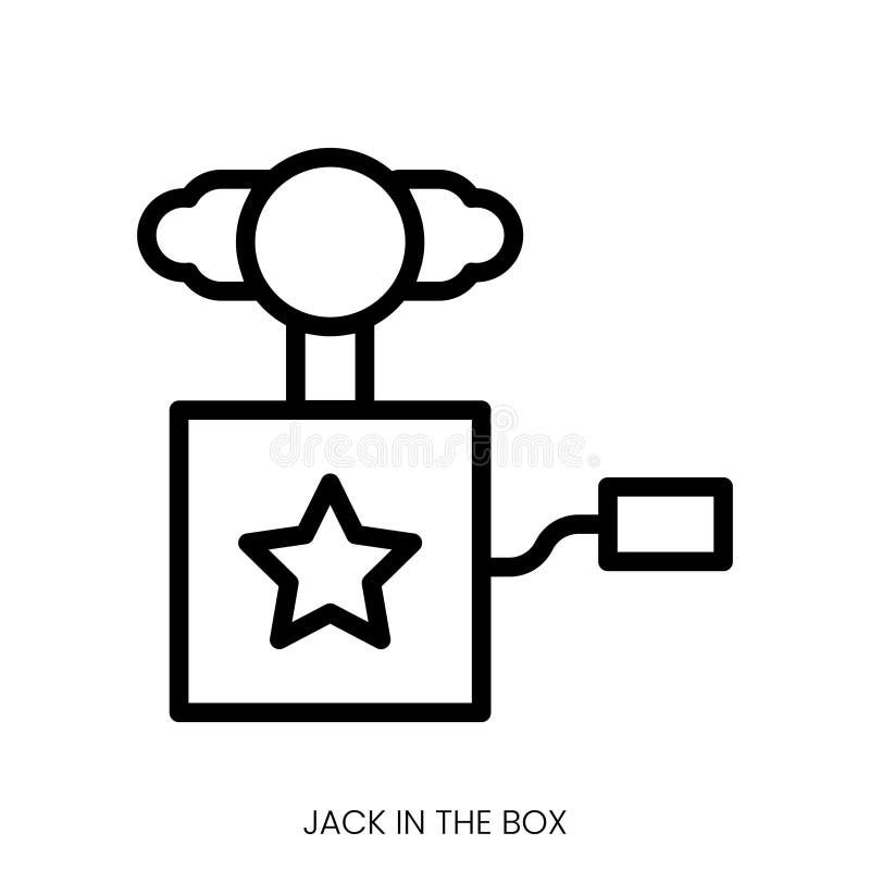 Jack in the Box Icon. Line Art Style Design Isolated on White ...