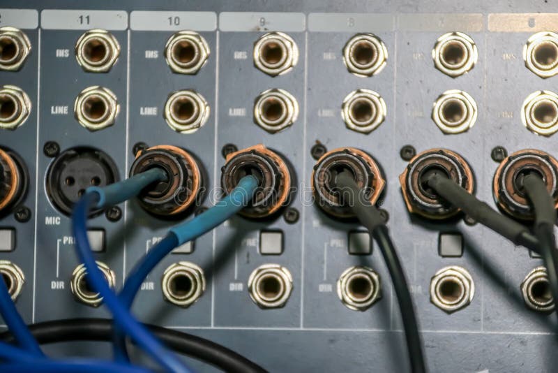 Jack Cable Connected at Rear of Switcher Sound Mixer Control Panel ...