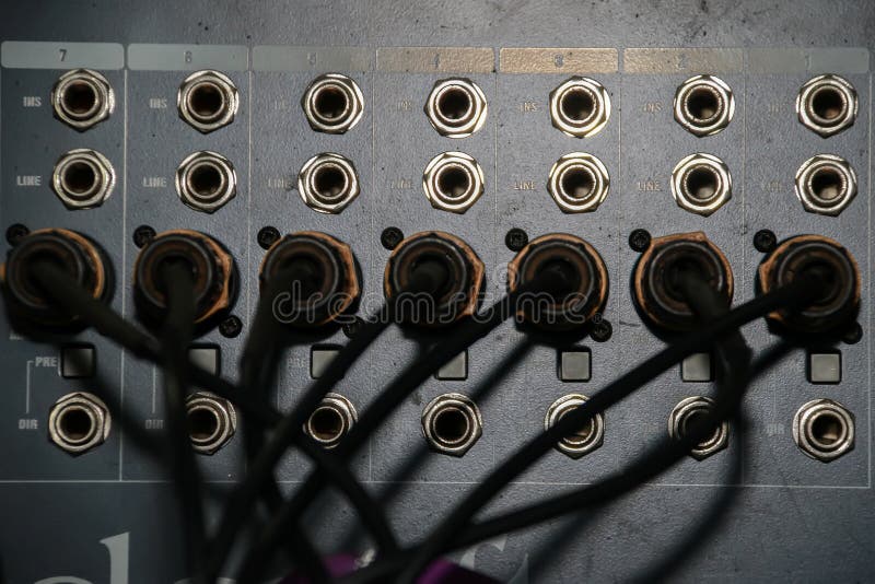 Jack Cable Connected at Rear of Switcher Sound Mixer Control Panel ...