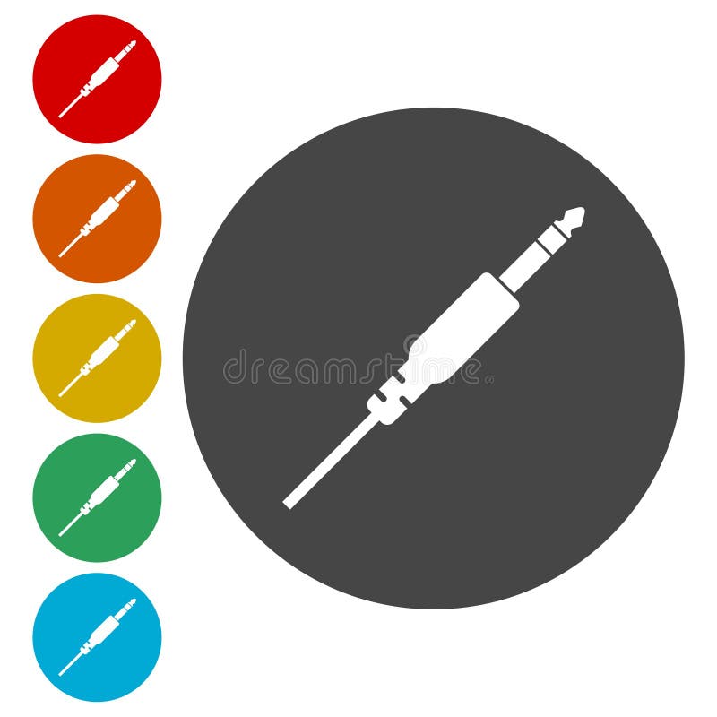 Jack Cable Icon, Black Audio Jack Stock Vector - Illustration of ...