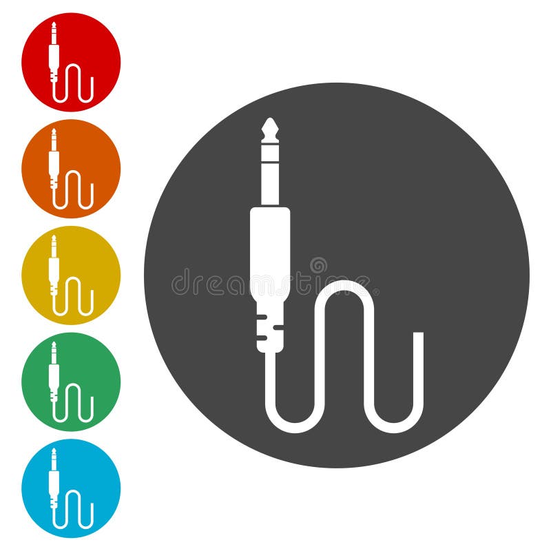 Jack Cable Icon, Black Audio Jack Stock Vector - Illustration of ...