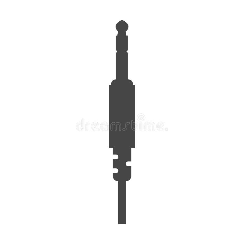 Jack Cable Icon, Black Audio Jack Stock Vector - Illustration of link ...