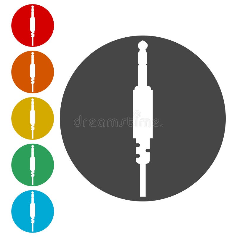 Jack Cable Icon, Black Audio Jack Stock Vector - Illustration of link ...