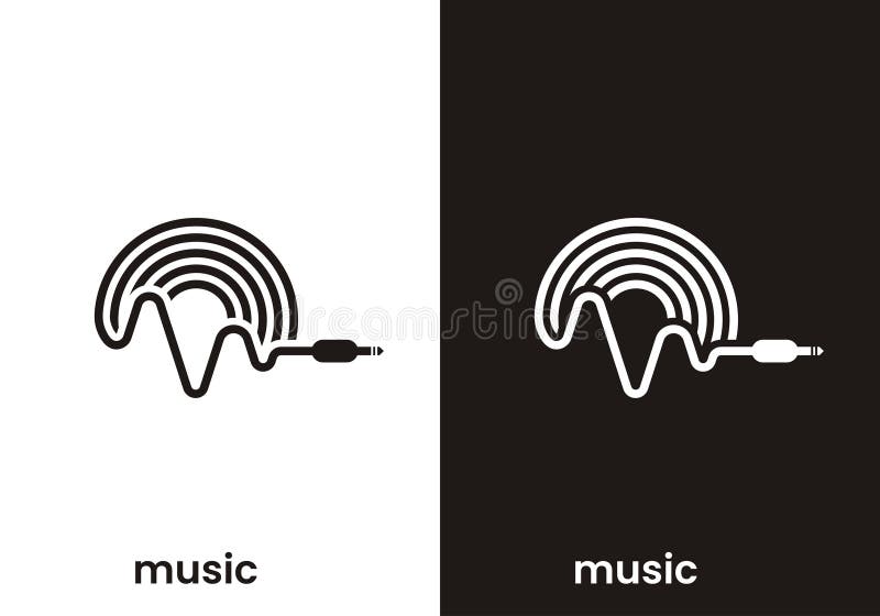 Jack Cable with Music Waves Logo Design Stock Illustration ...