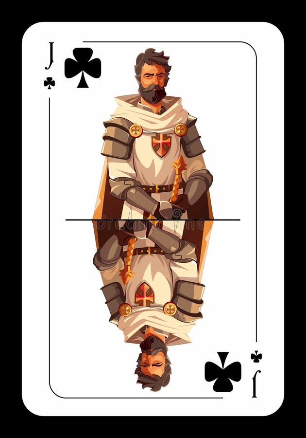 Jack of Clubs, Original Design of Playing Card on Black Background ...