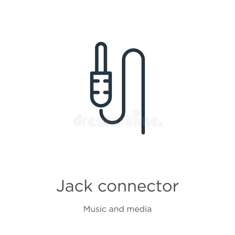 Jack Connector Icon. Thin Linear Jack Connector Outline Icon Isolated ...