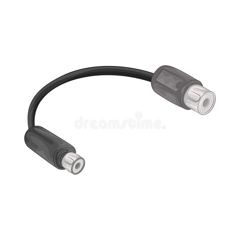 Jack Connector Made of Metal with a Smooth and Shiny Finish. Flat ...