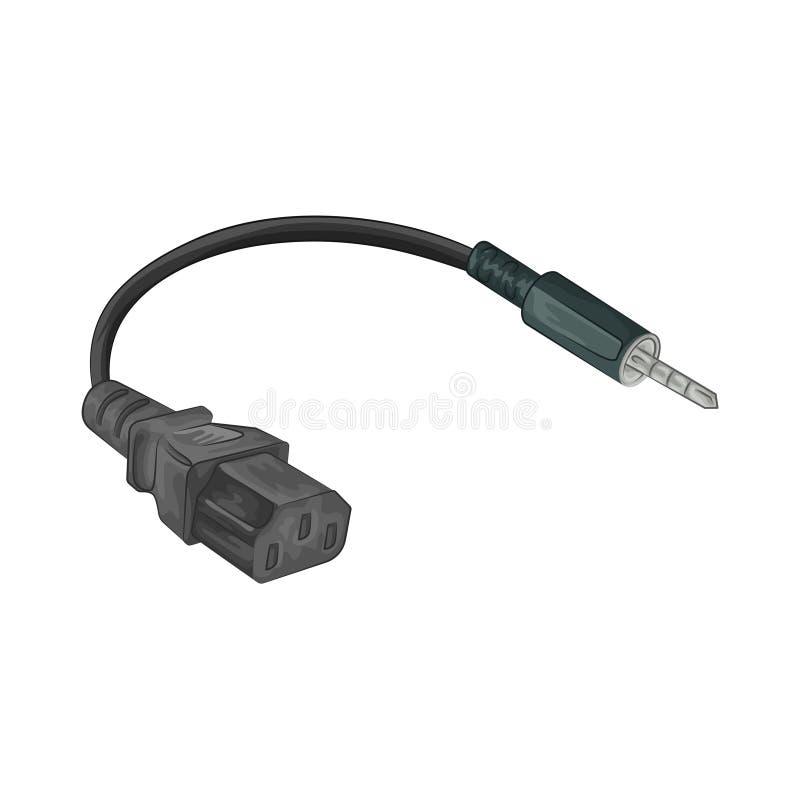 Jack Connector Made of Metal with a Smooth and Shiny Finish. Flat ...