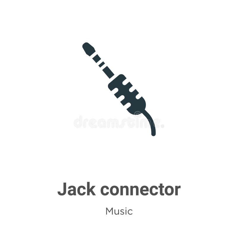 Jack Connector Vector Icon on White Background. Flat Vector Jack ...