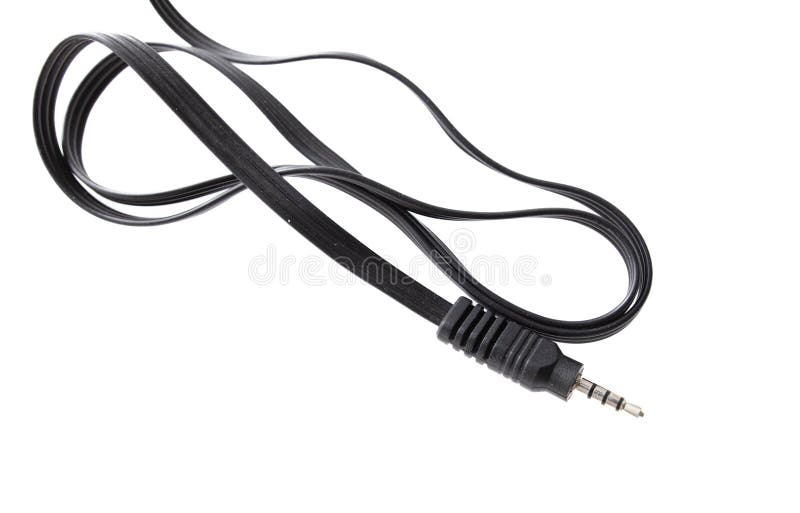 Jack De Audio En Cable Aislado En Fondo Blanco Imagen de archivo ...