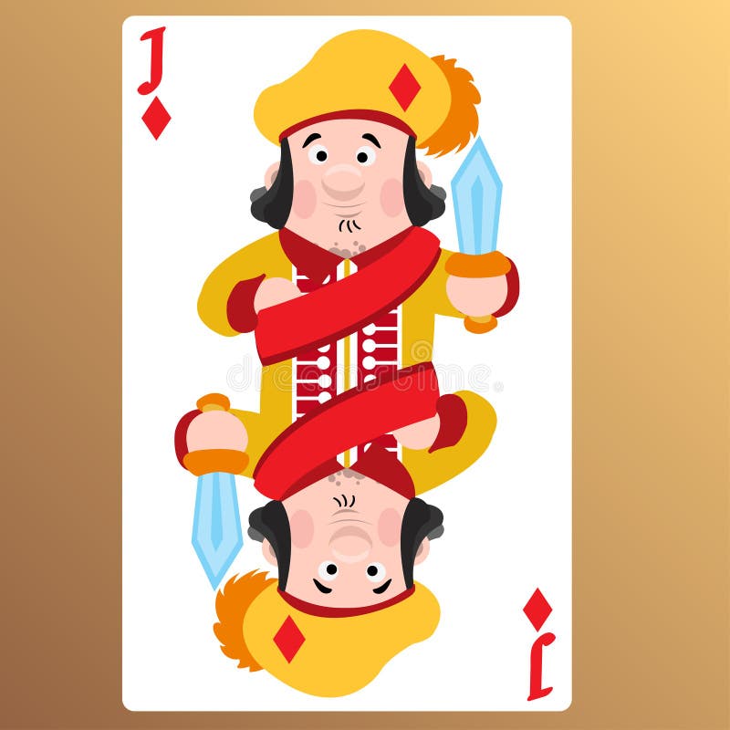 Jack of Diamonds. Playing Cards with Cartoon Cute Characters Stock ...