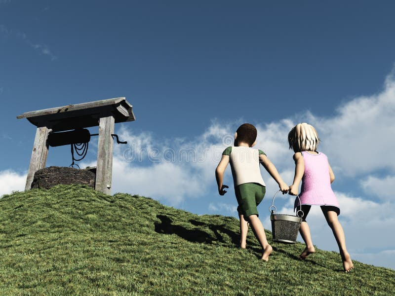 Jack e Jill illustrazione di stock. Illustrazione di renda - 14954888