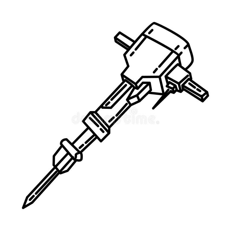 Jack Hammer, Building , Icon, Flat Illustration Isolated Vector Sign ...