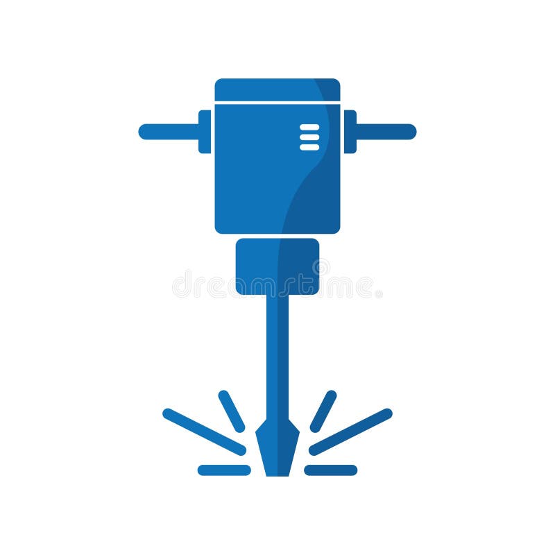 Jack Hammer Icon Logo Vector Illustration Stock Vector - Illustration ...