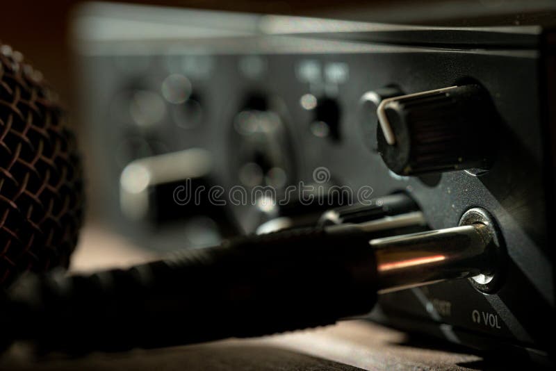 JACK Input with Microphone Volume Controls Stock Photo - Image of wire ...
