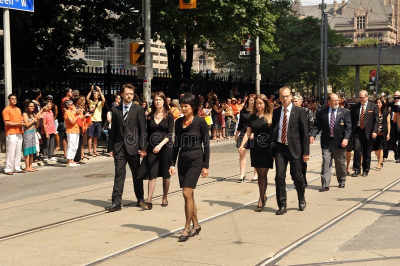 Jack Layton S Family in Funeral Procession Editorial Stock Image ...
