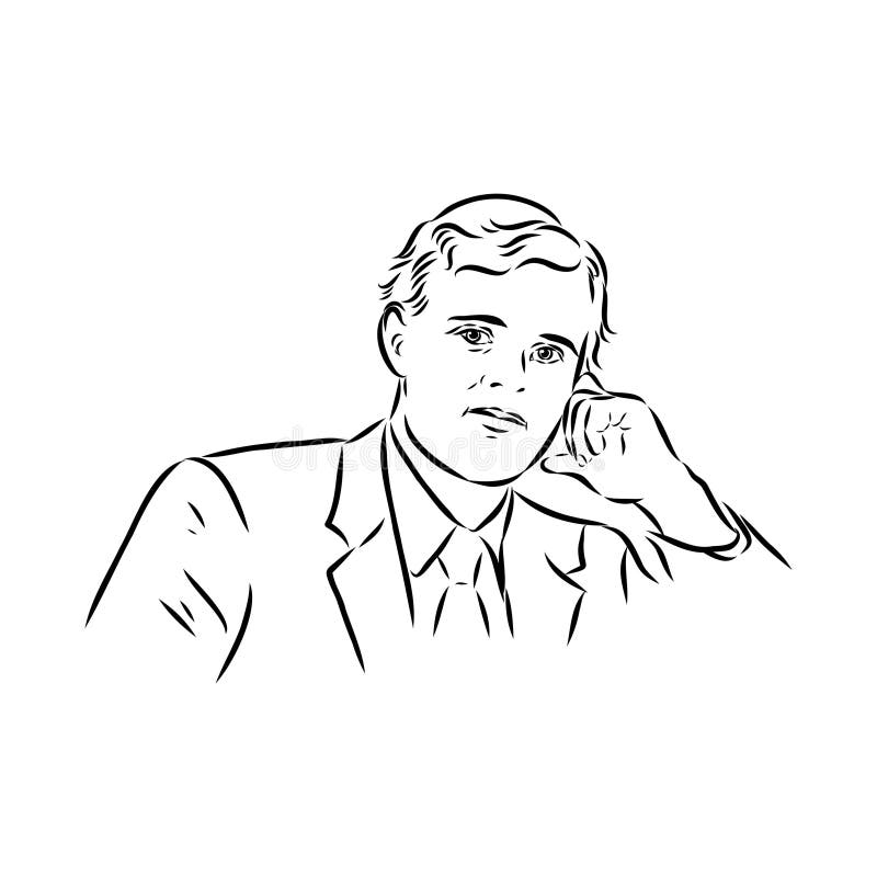 Jack London Vector Sketch Illustration Portrait Stock Vector ...