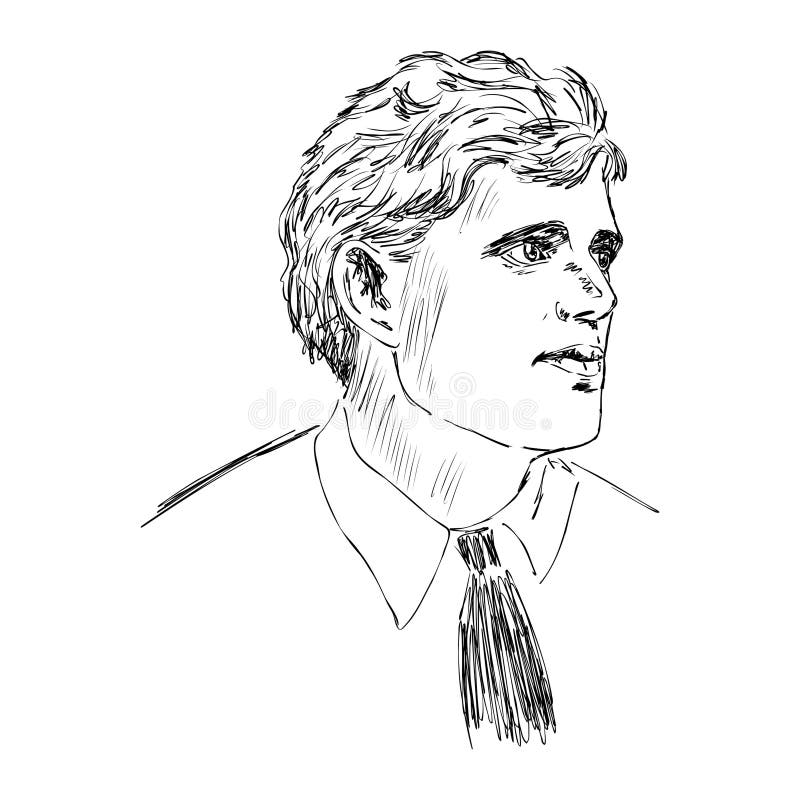 Jack London Vector Sketch Illustration Portrait Stock Vector ...