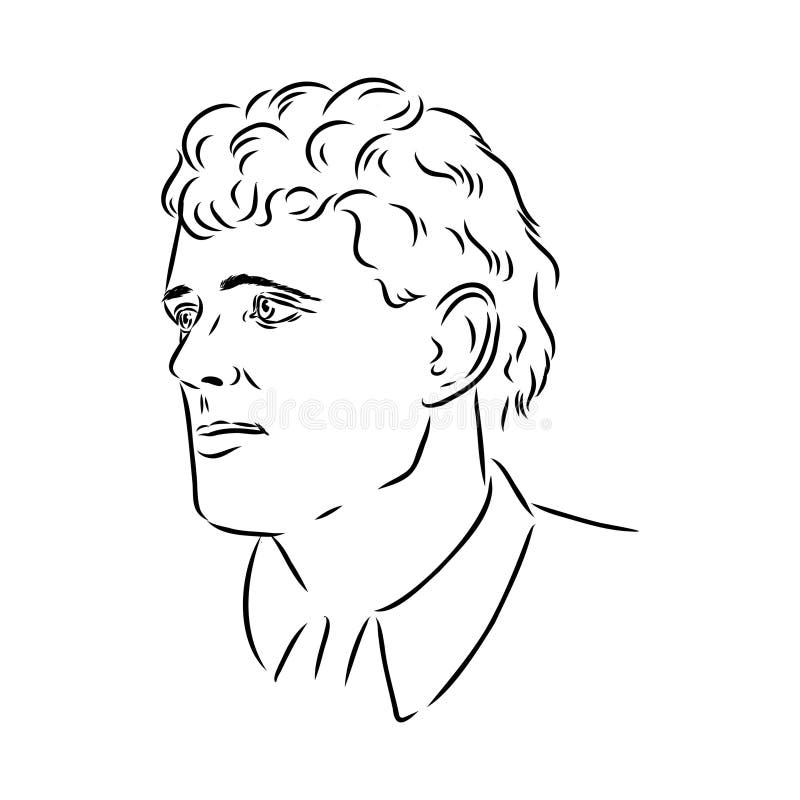 Jack London Vector Sketch Illustration Portrait Stock Vector ...
